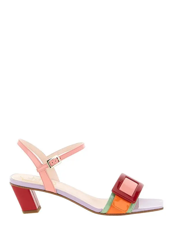 ROGER VIVIER Belle Vivier Buckled Heeled Sandals - Multicolor