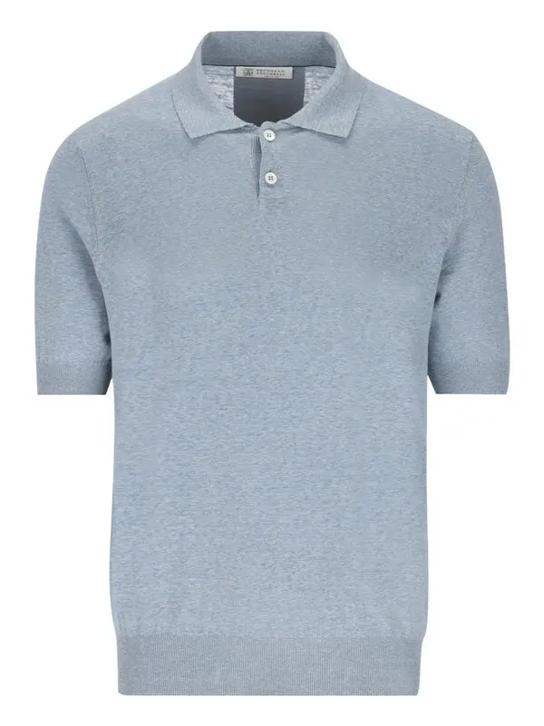 Brunello Cucinelli Buttoned Short-sleeved Polo Shirt - Blue