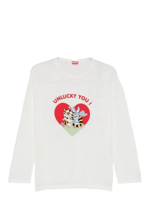 Kenzo Cotton Long Sleeve T-shirt With Graphic Detail - No