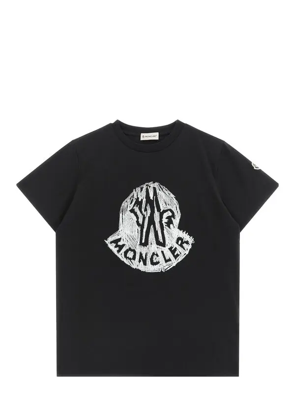 Moncler Logo Printed Crewneck T-shirt - Black