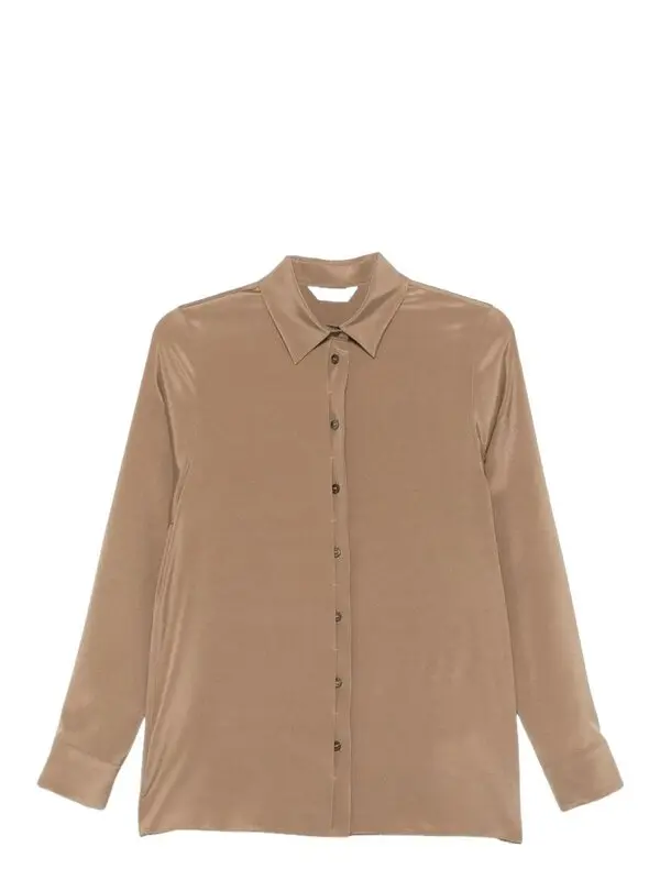 Max Mara Lapel Long Sleeve Shirt - Brown