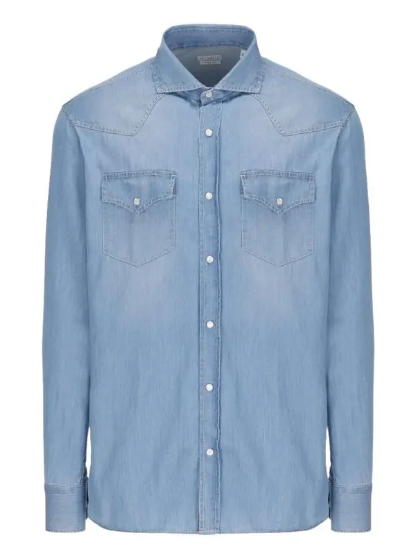 Brunello Cucinelli Long-sleeved Denim Shirt - Blue