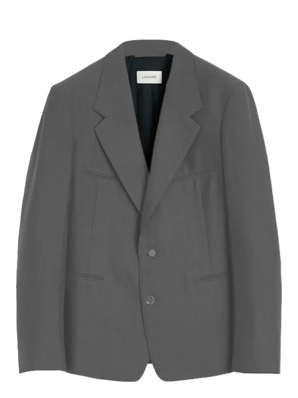 LEMAIRE Tailored Buttoned Jacket With Notch Lapel - Black