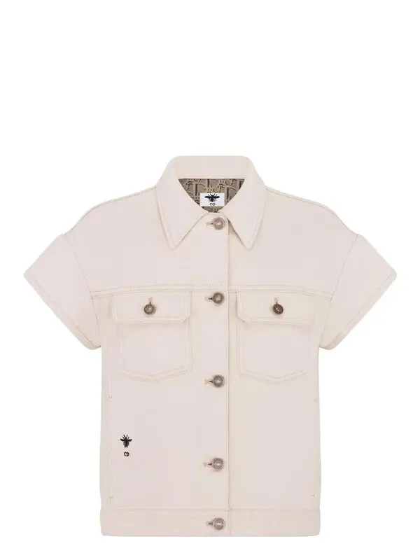 Dior Short Sleeved Jacket With Classic Collar - White