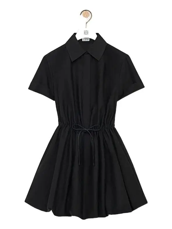 Loewe Drawstring Shirt Dress - Black