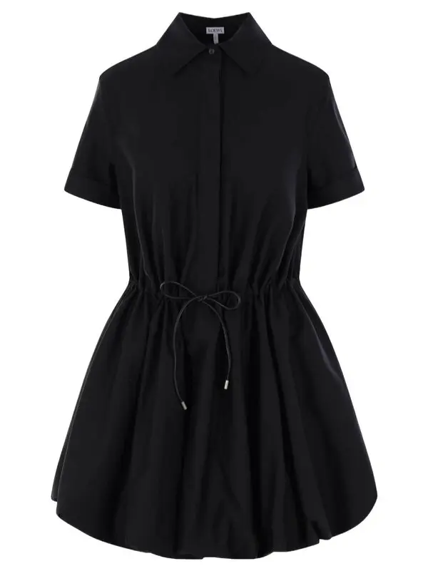 Loewe Drawstring Shirt Dress - Black