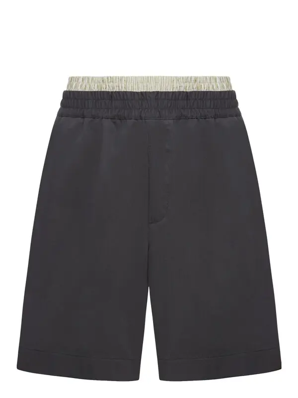 Bottega Veneta Layered Elastic Waistband Shorts - Steel Ash