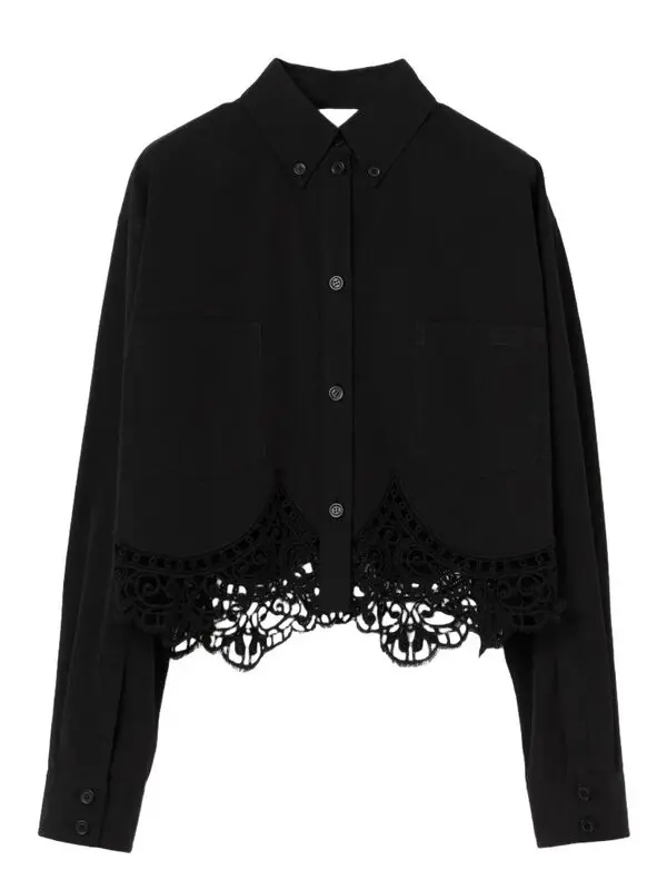 Burberry Lace-detailed Shirt - Black