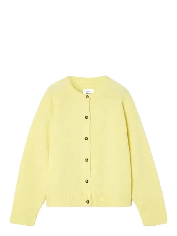 Loulou De Saison Merino Wool And Cashmere-blend Cardigan - Light Yellow