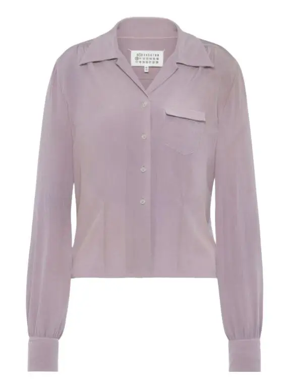 MAISON MARGIELA Long-sleeved Silk Crepe De Chine Shirt - Pink