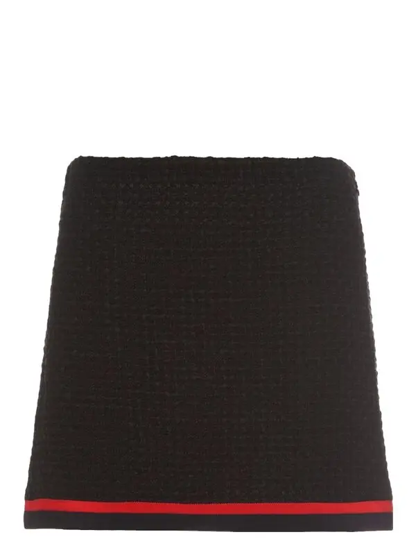 Miu Miu Tweed Mini Skirt With Stripe Detail - Black
