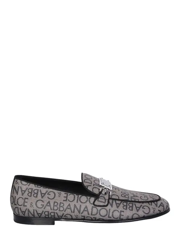 Dolce & Gabbana Logo Jacquard Loafers - Black