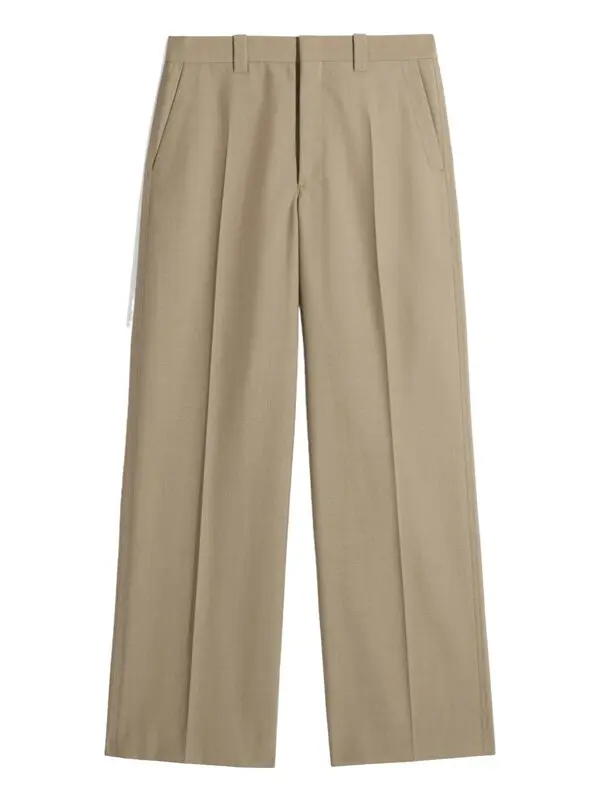 LEMAIRE Tailored Straight-leg Wool Trousers - Hay Green