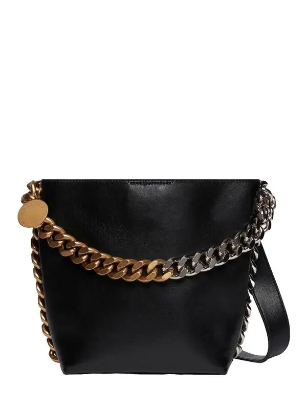 Stella McCartney Frayme Bucket Bag With Falabella Chain - Black