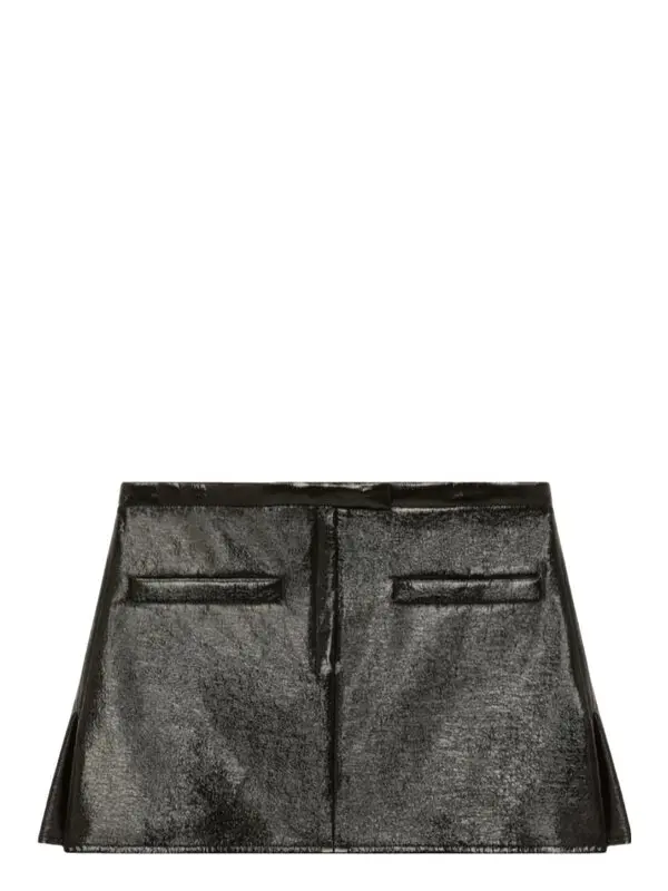 COURREGES Double-slit Faux-leather Miniskirt - Black