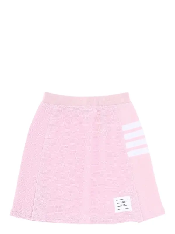 Thom Browne Textured Pique 4-bar Pleated Mini Skirt - Light Pink