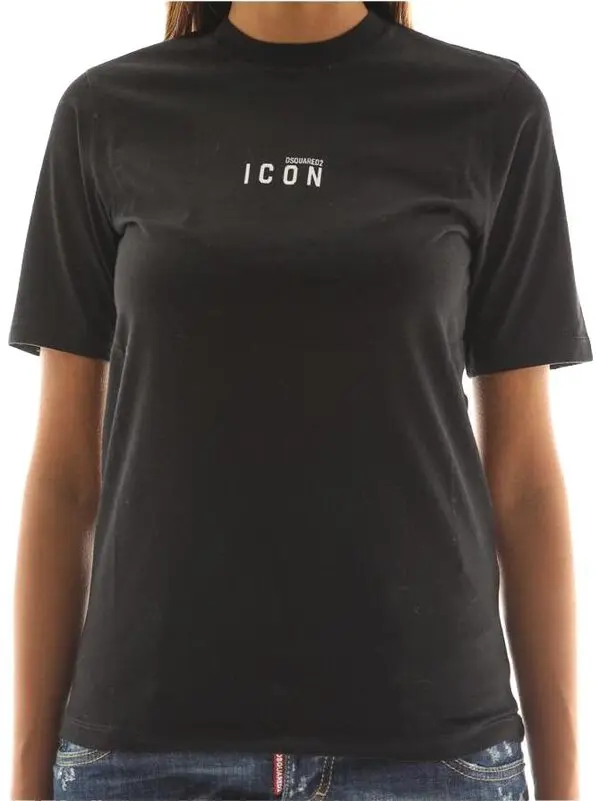 Dsquared2 Logo Printed Crewneck T-shirt - Black