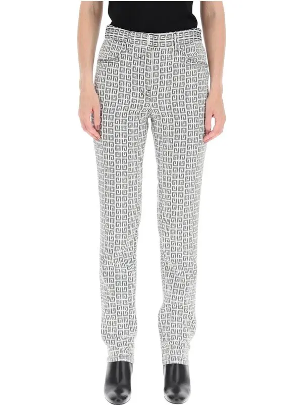 Givenchy 4g Monogram Jacquard Jeans - Gray