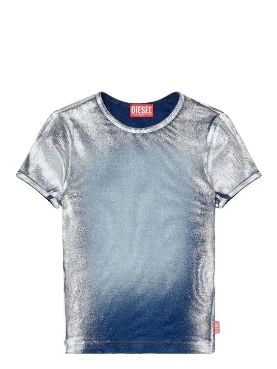 DIESEL® Faded Metallic T-shirt - Light Blue