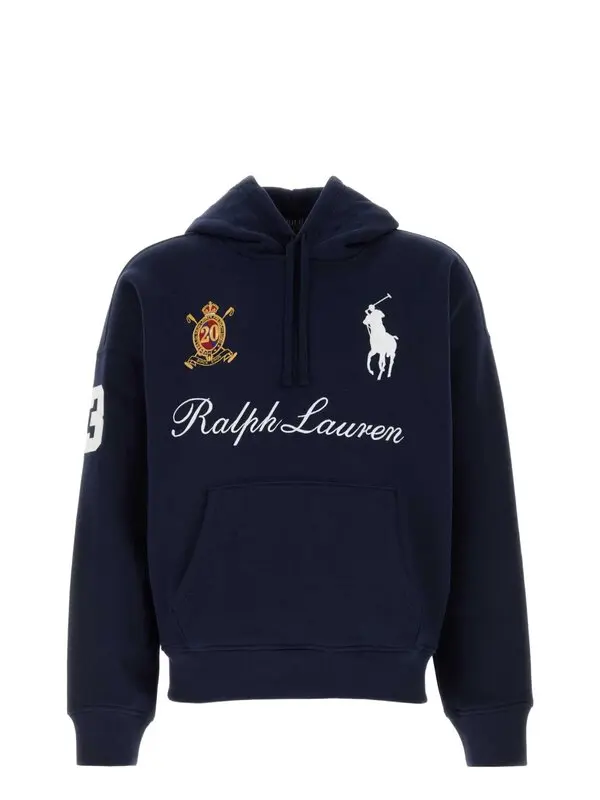 Polo Ralph Lauren Logo Printed Drawstring Hoodie - Black