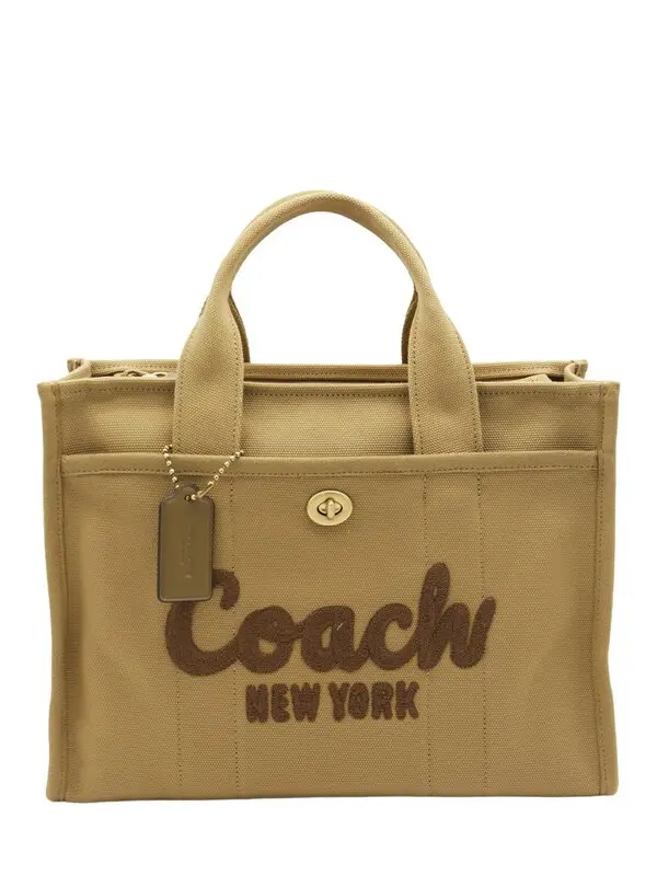 COACH Logo Flocked Zip-up Tote Bag - Green