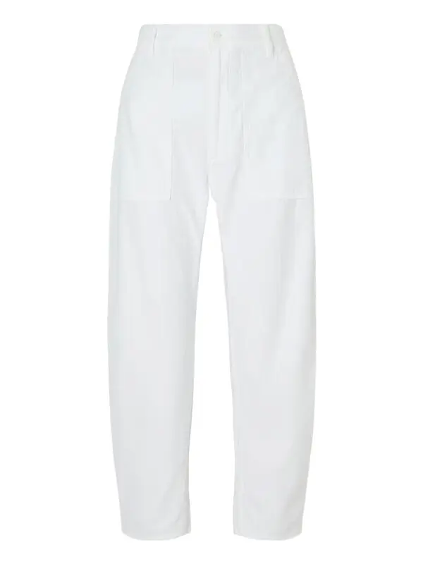 Polo Ralph Lauren Buttoned Tapered Cotton Trousers - White