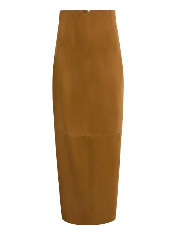 Khaite Suede Maxi Skirt - Toffee