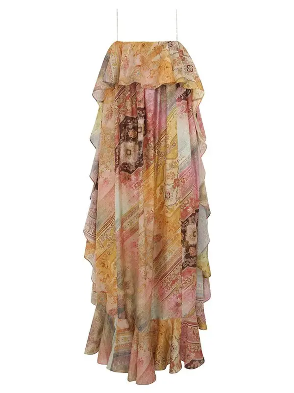 Zimmermann Lotus Leaf Ruffled Maxi Dress - Gradient Multi-color