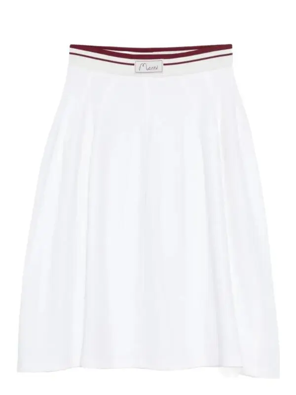 Marni Logo Waistband A-line Skirt - White