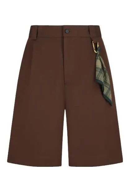 DARKPARK Wide-leg Bermuda Shorts With Ornament - Red