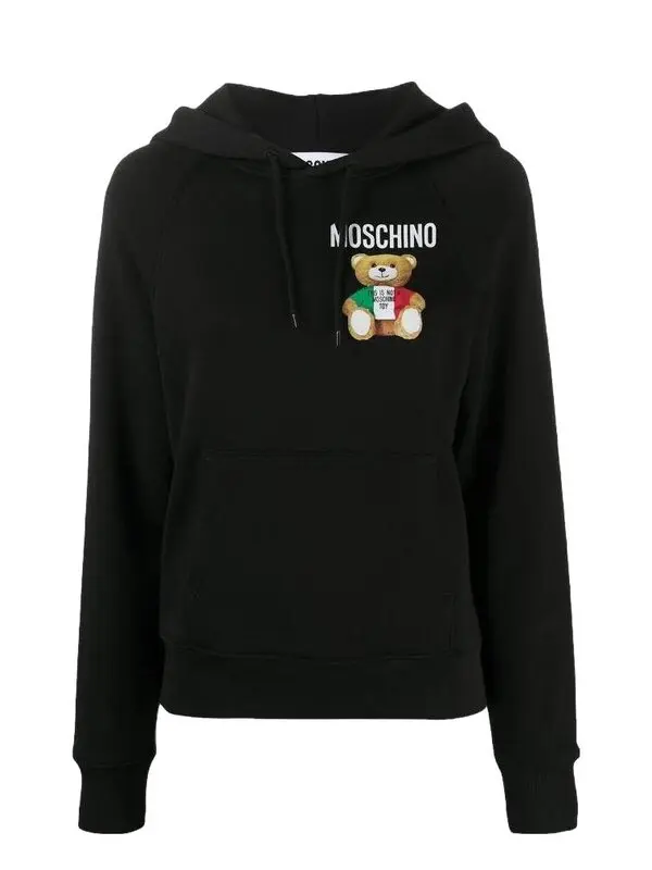 Moschino Teddy Bear Print Hoodie - Black