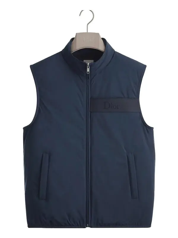 Dior Padded Down Vest With Stand Collar - Black