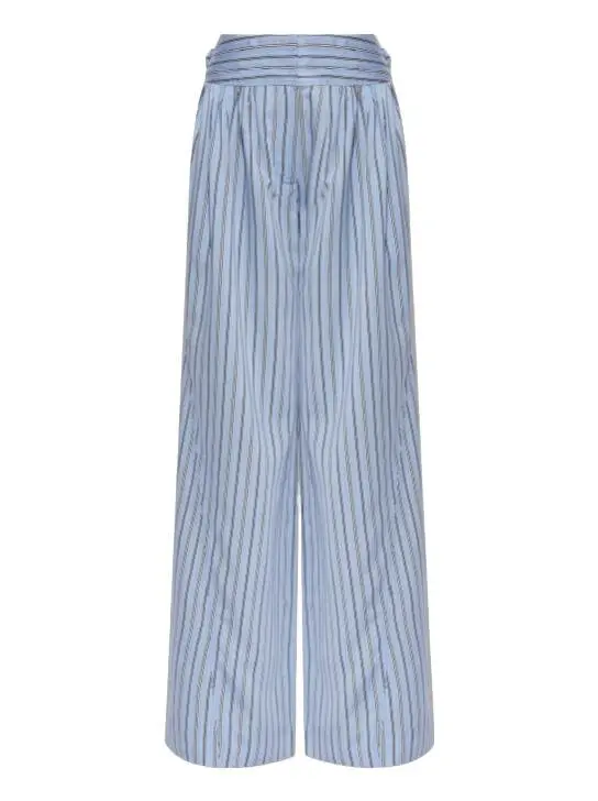 IRO PARIS Striped High-waisted Wide-leg Pants - Blue