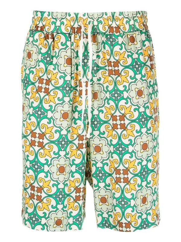 Drole De Monsieur Multi-pattern Shorts - Green
