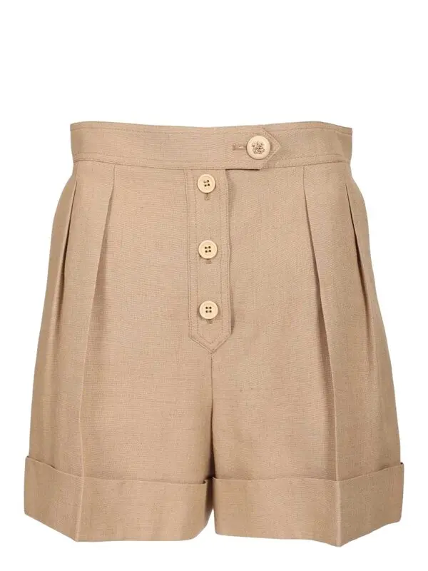 Valentino Garavani Pleated Tailored Shorts - Beige