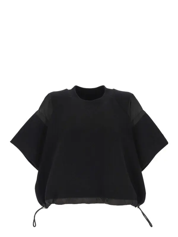 Sacai Short Sleeve Drawstring Top - Black