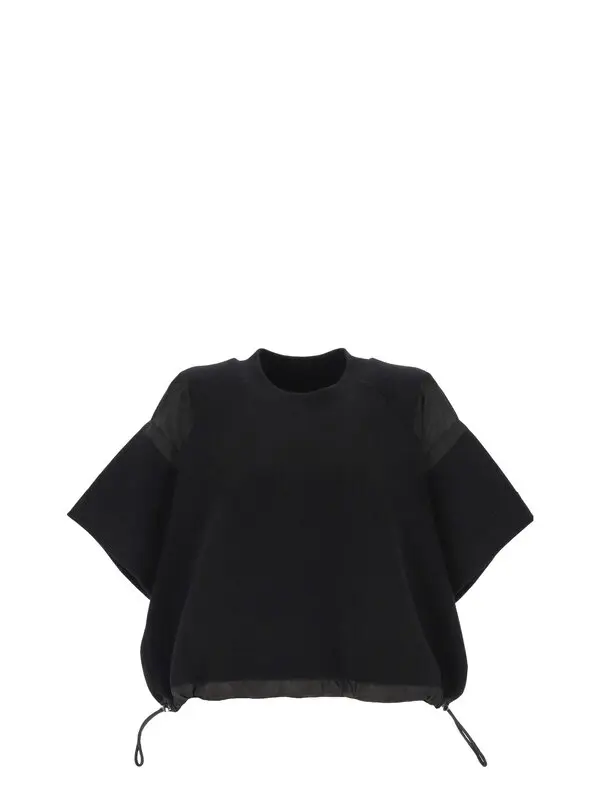 Sacai Short Sleeve Drawstring Top - Black