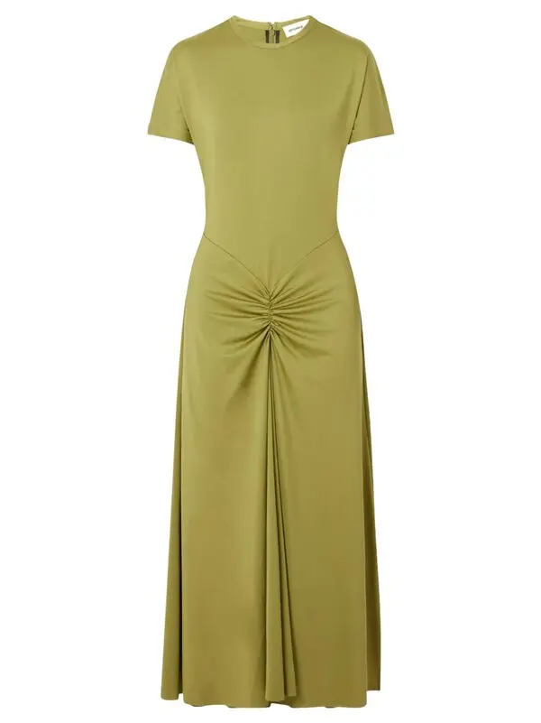 Victoria Beckham Blair Short-sleeve Midi Dress - Green