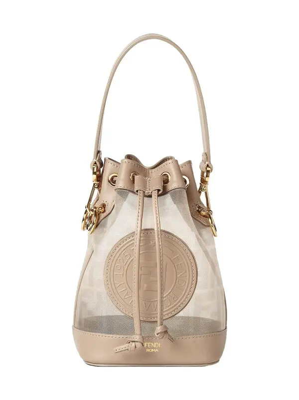Fendi Mon Tresor Drawstring Mini Bucket Bag - Dove-grey