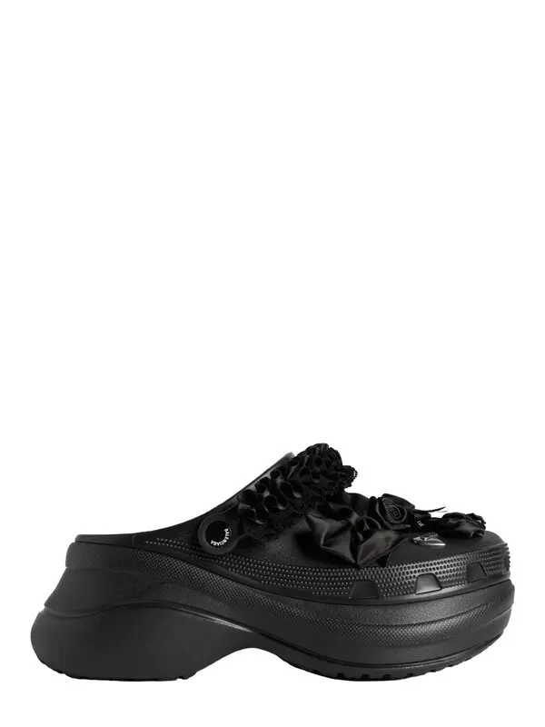 Balenciaga Embellished Platform Clogs - Black