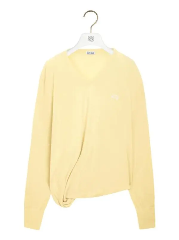 Loewe Asymmetric Knitted Jumper - Light Yellow