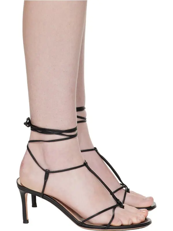 GIANVITO ROSSI Strappy Nappa High Heel Sandals - Black