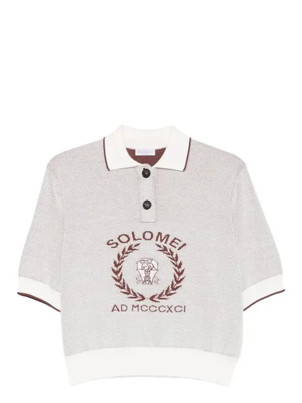 Brunello Cucinelli Graphic Knit Polo Shirt - No