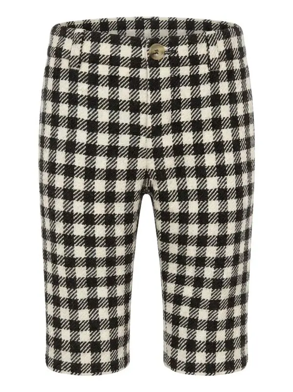 Gucci Checkered Wool Trousers - White