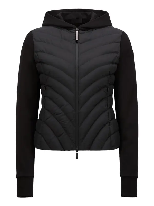 Moncler Padded Diagonal-quilted Zip-up Hooded Jacket - Black