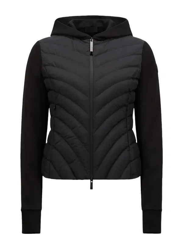 Moncler Padded Diagonal-quilted Zip-up Jacket - Black