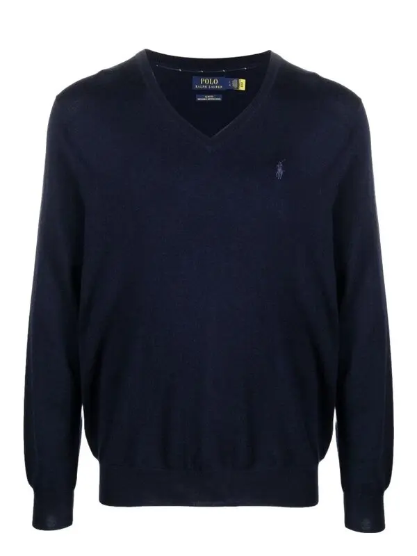 Polo Ralph Lauren V-neck Long-sleeve Sweater - Black