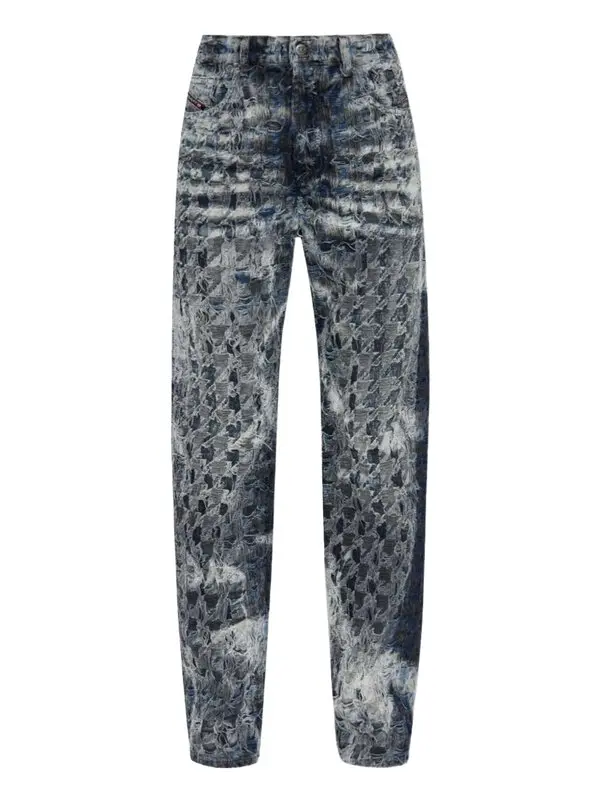 DIESEL® Frayed Effect Jeans - Gray