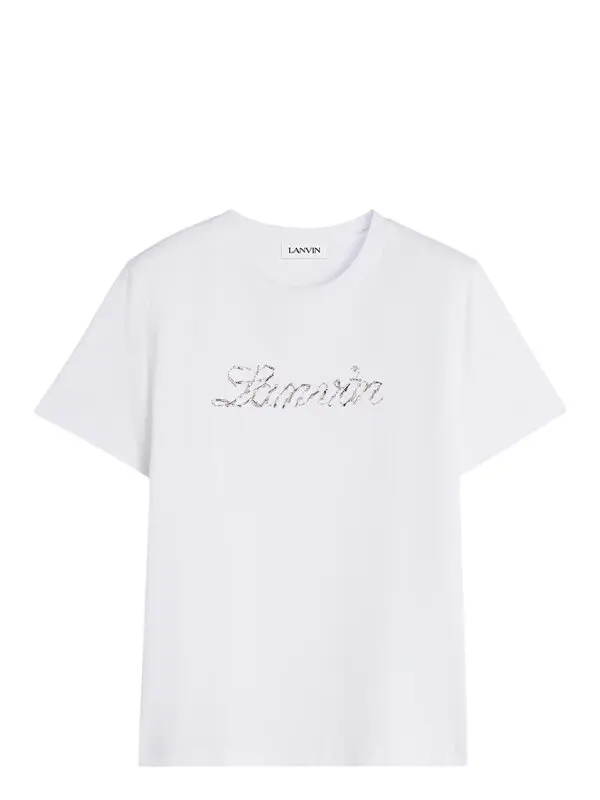 LANVIN Embroidered Logo T-shirt - Optical White