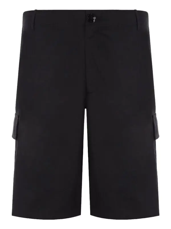 Kenzo Logo Patch Knee-length Cargo Shorts - Black
